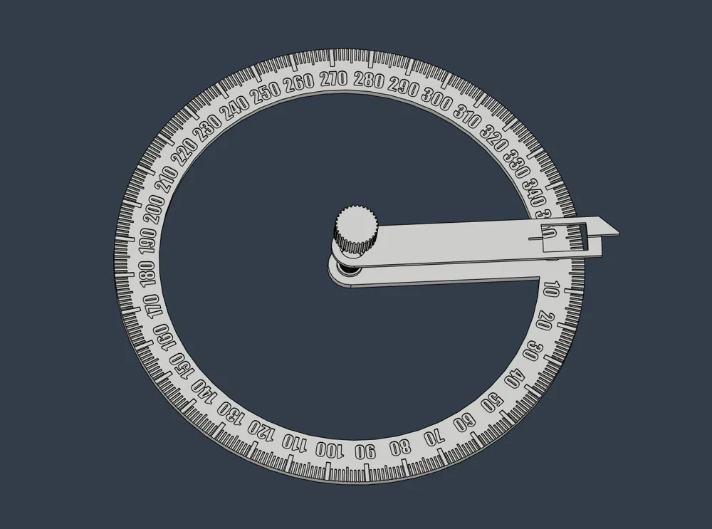 360° Circular Protractor CCW + CW (22cm Diameter) - Free 3D Print Model ...