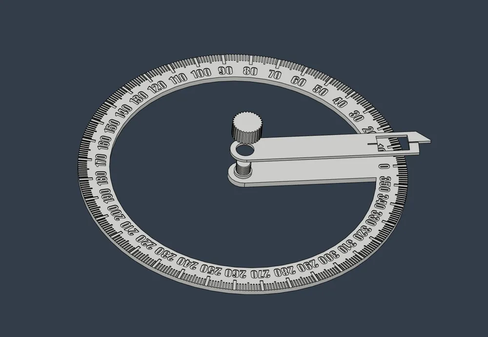 360° Circular Protractor CCW + CW (22cm Diameter) - Free 3D Print Model ...