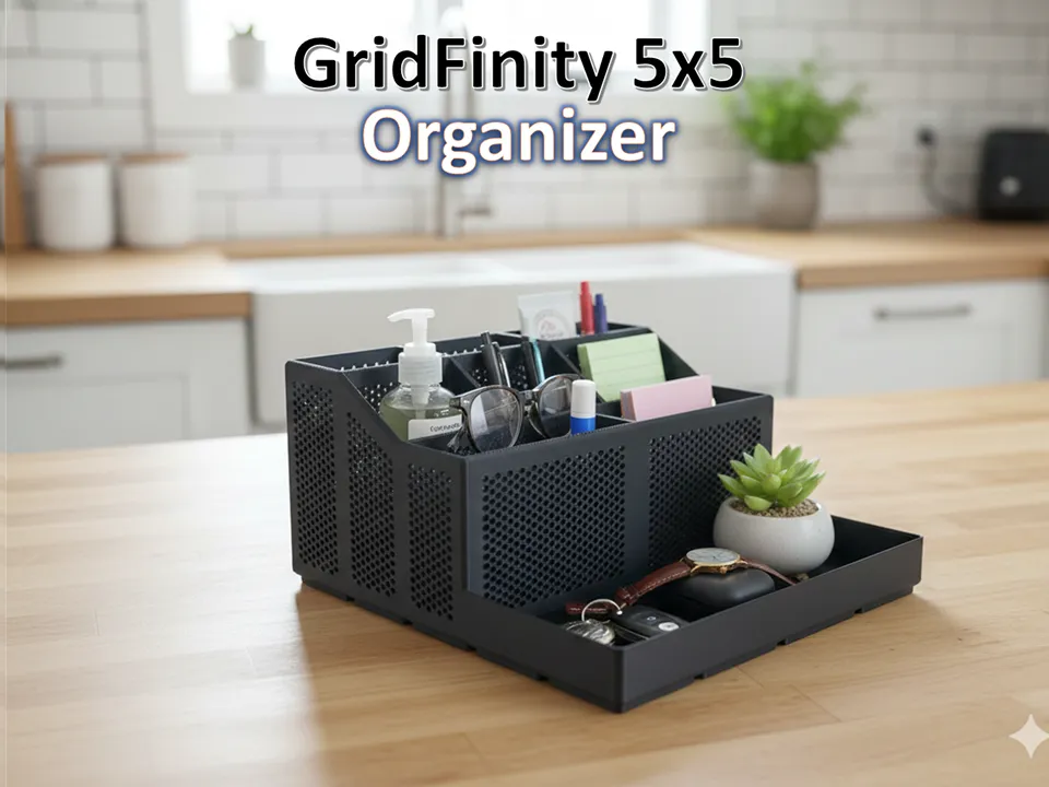Gridfinity 5x5 Organizer Topper - Free 3D Print Model - MakerWorld
