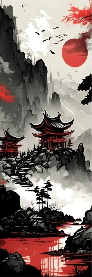 Set 3 Bookmarks of Japanese landscape hueforge by Mysstra hueforge ...