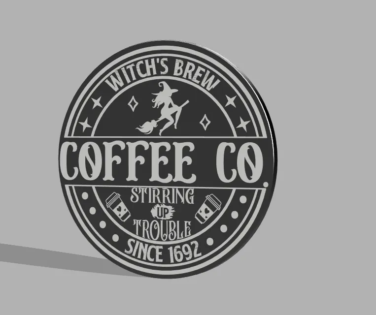 Witch's Brew Coffee Co Sign by lindnjoe MakerWorld: Download Free 3D Models