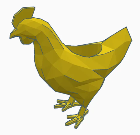 low poly chicken Remixed by Zobot - MakerWorld