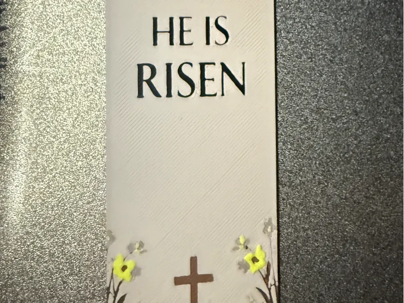 Easter He is Risen Flowers Bookmark Hueforge - Free 3D Print Model ...