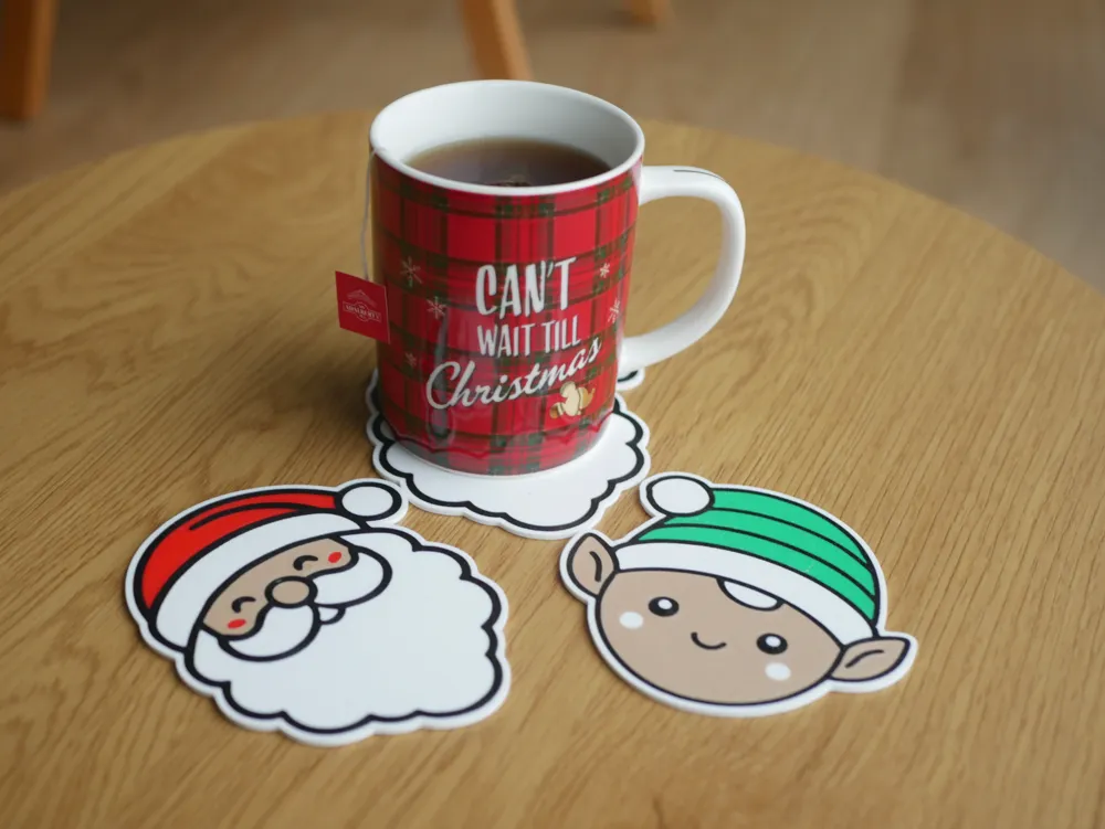 Christmas coaster Santa and Elf by Nikodem Bartnik - MakerWorld