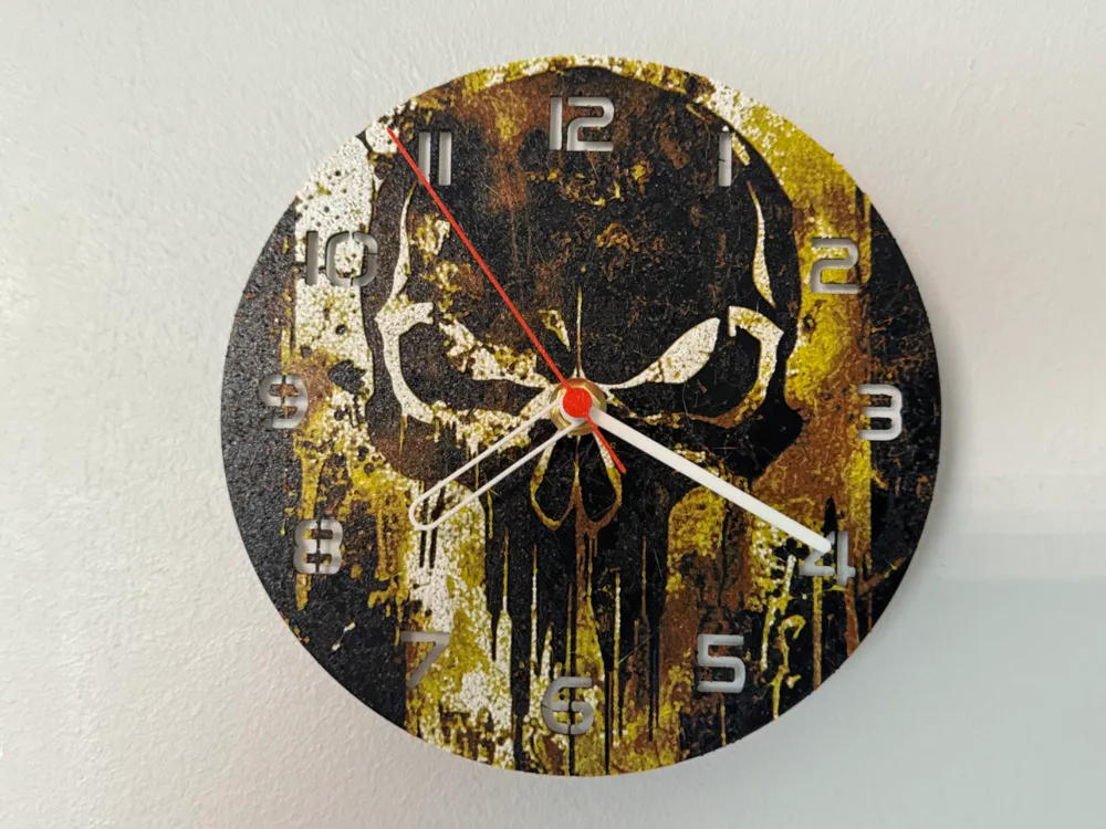 Wall / Desk Clock Marvel Punisher HueForge Remixed by cP3D - MakerWorld