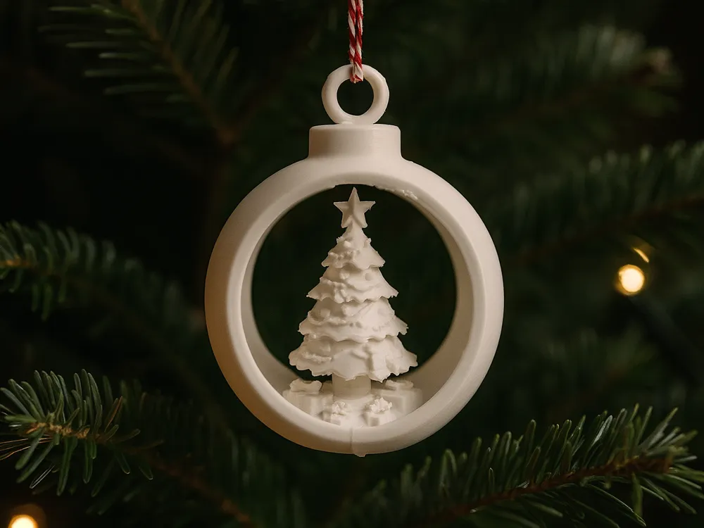 Fir Tree Christmas Bauble - Free 3D Print Model - MakerWorld