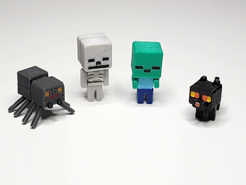 Minecraft-inspired Spider Mini Figure Kit/Keychain by chiz_m - MakerWorld