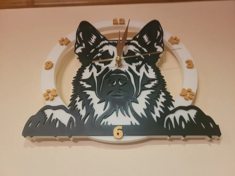 German Shepherd Clock - Free 3D Print Model - MakerWorld