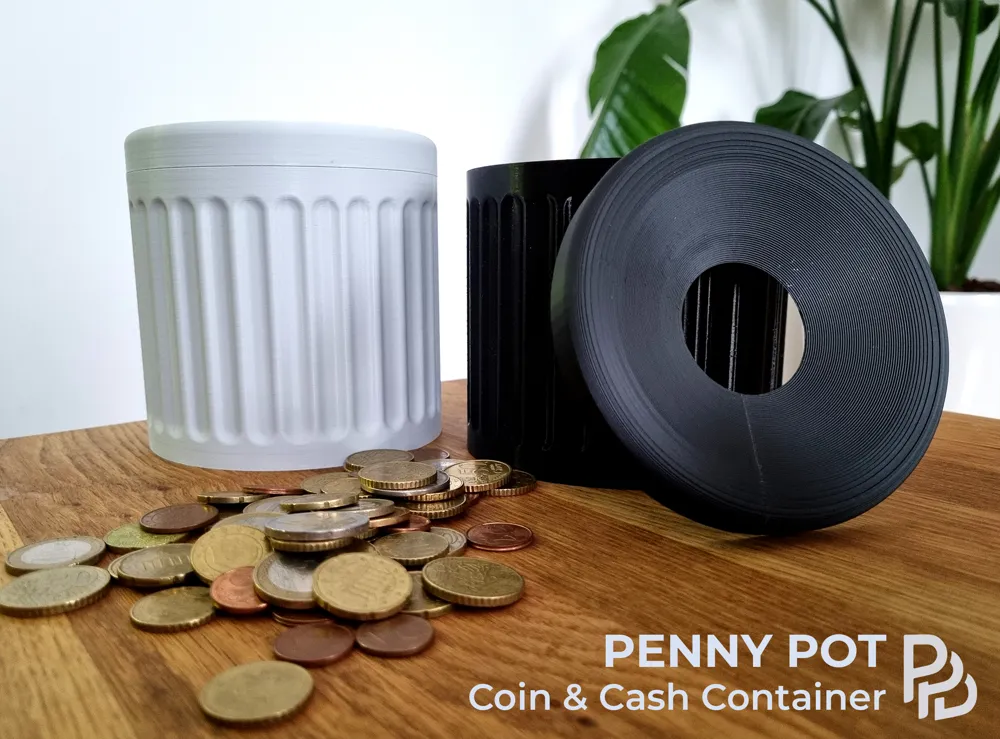 Penny Pot - Coin & Cash Container by Pinky Ponky Design - MakerWorld
