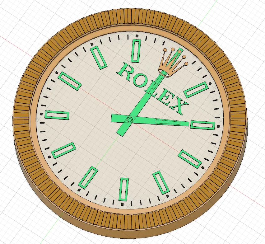 Rolex F1 Wall Clock, functional for hanging. - Free 3D Print Model ...