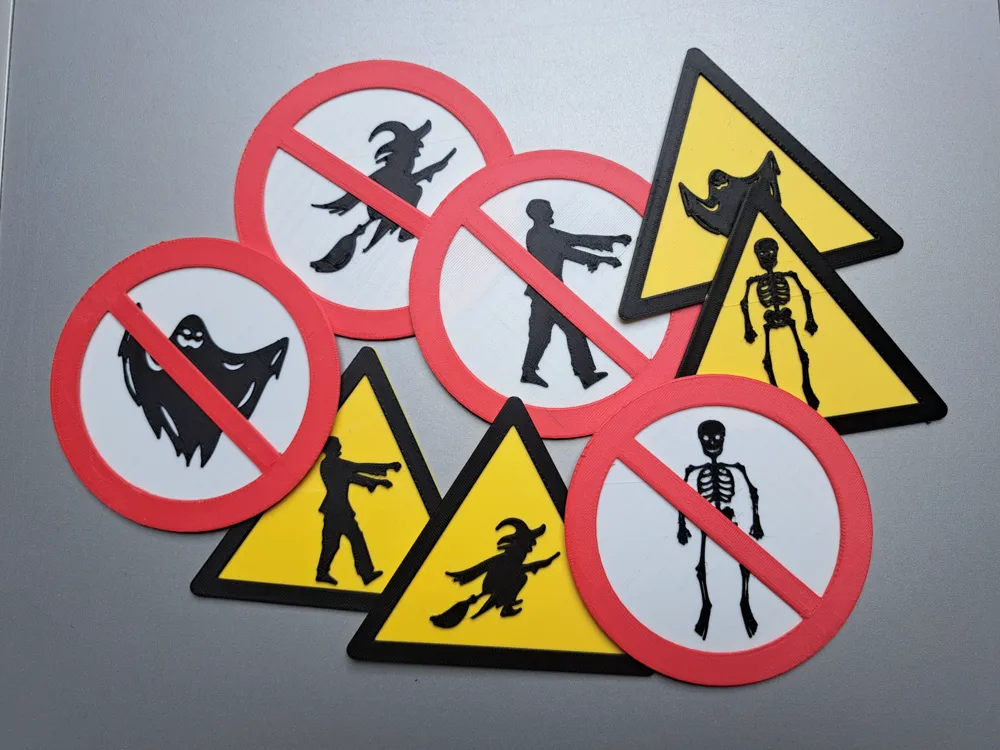 Skeleton Warning Sign (ISO 7010 Style) by Drunken Monkey - MakerWorld
