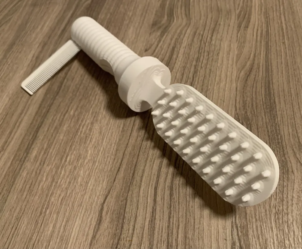 Modular Hair Styling Tool with Folding Comb - Free 3D Print Model ...