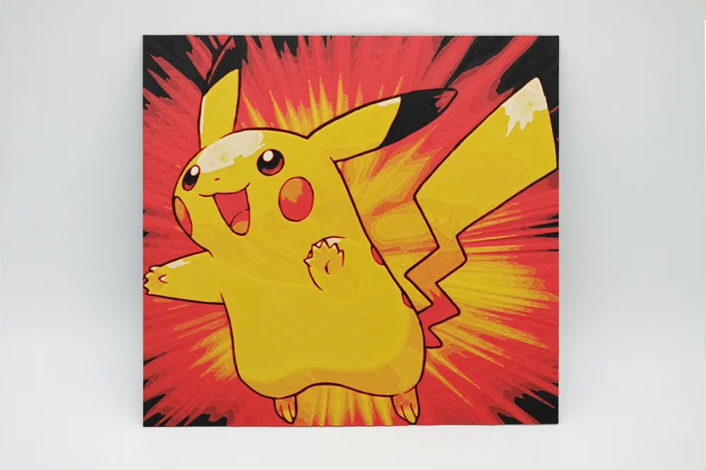 Pikachu Portrait with background - 4 colors - Hueforge #hueforge - no ...
