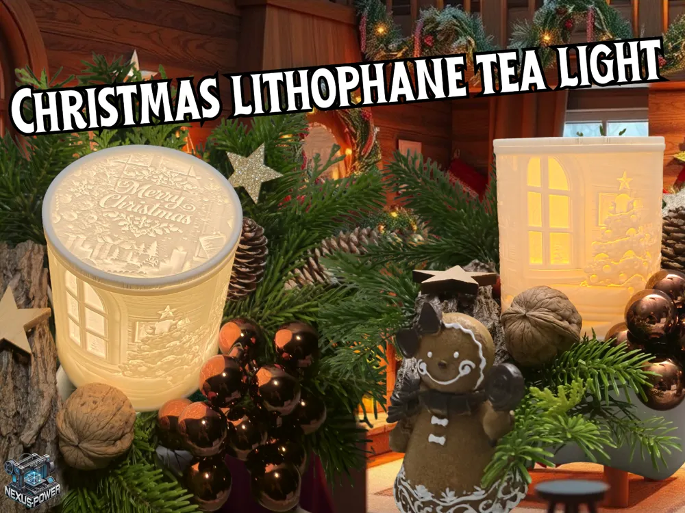 Christmas lithophane LED tea light with lid by NeXuS-PoWeR - MakerWorld