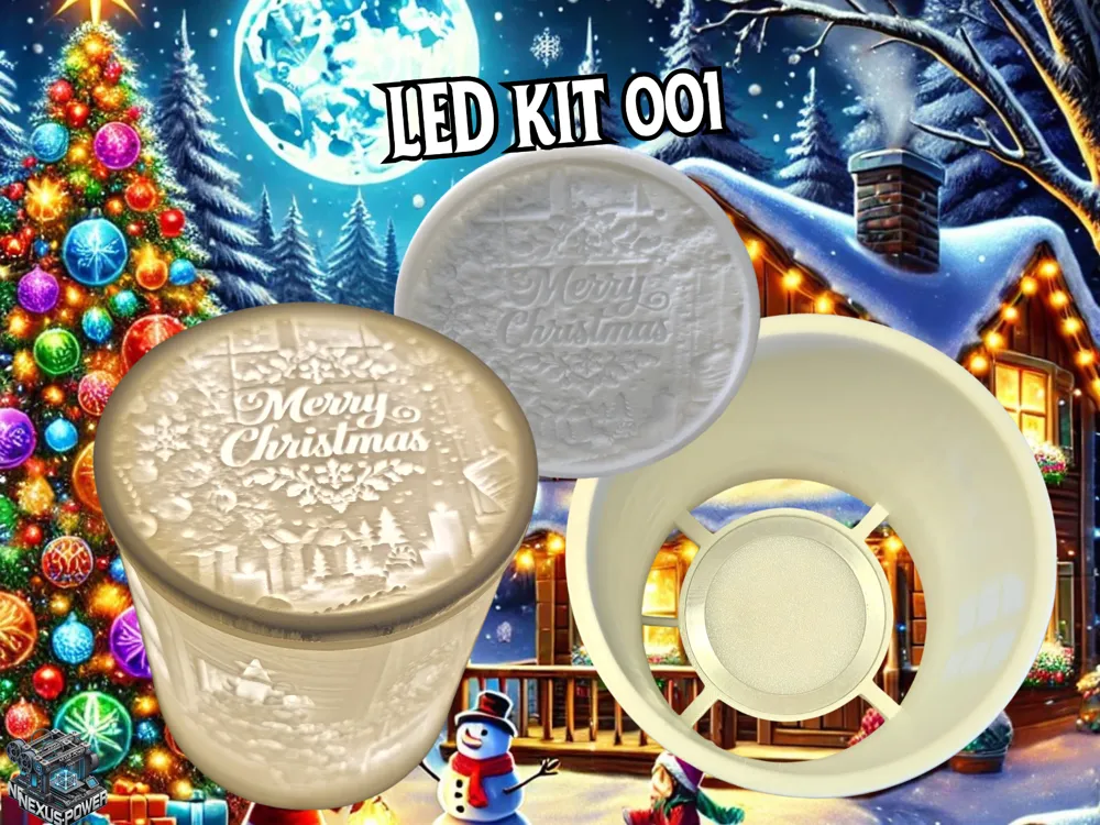 Christmas lithophane LED tea light with lid by NeXuS-PoWeR - MakerWorld