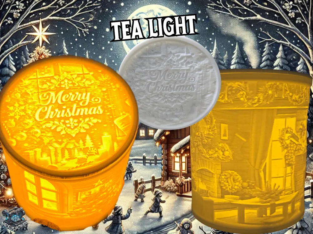 Christmas lithophane LED tea light with lid by NeXuS-PoWeR - MakerWorld