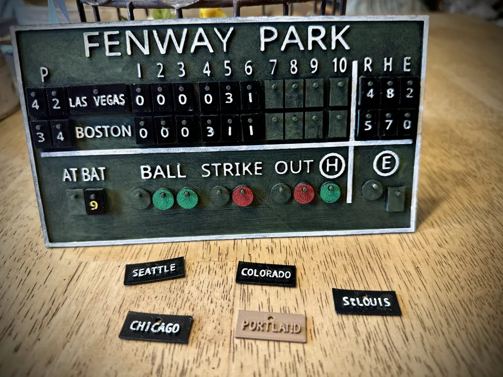 Tabletop Customizable Fenway Park Scoreboard - Free 3D Print Model ...