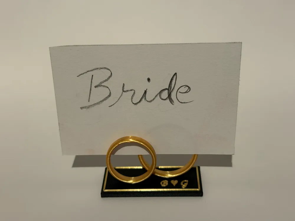 Wedding Rings Place Card Holder - Free 3D Print Model - MakerWorld