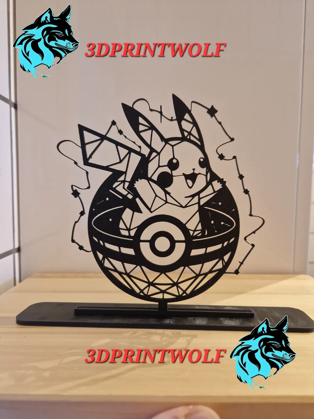 Geometric Low Poly Pikachu - Pokemon ball V.1 by 3DPrintWolf - MakerWorld