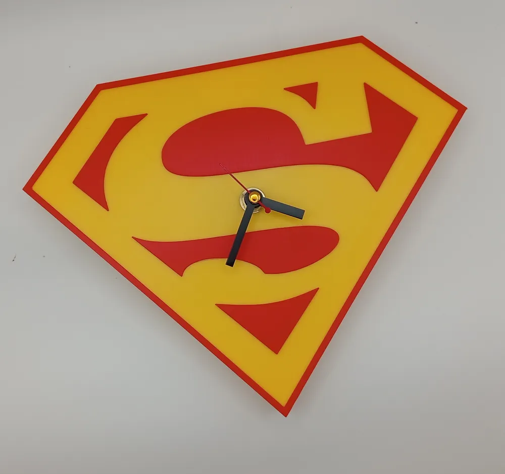 Superman Logo Clock - Complete - NO AMS - Free 3D Print Model - MakerWorld