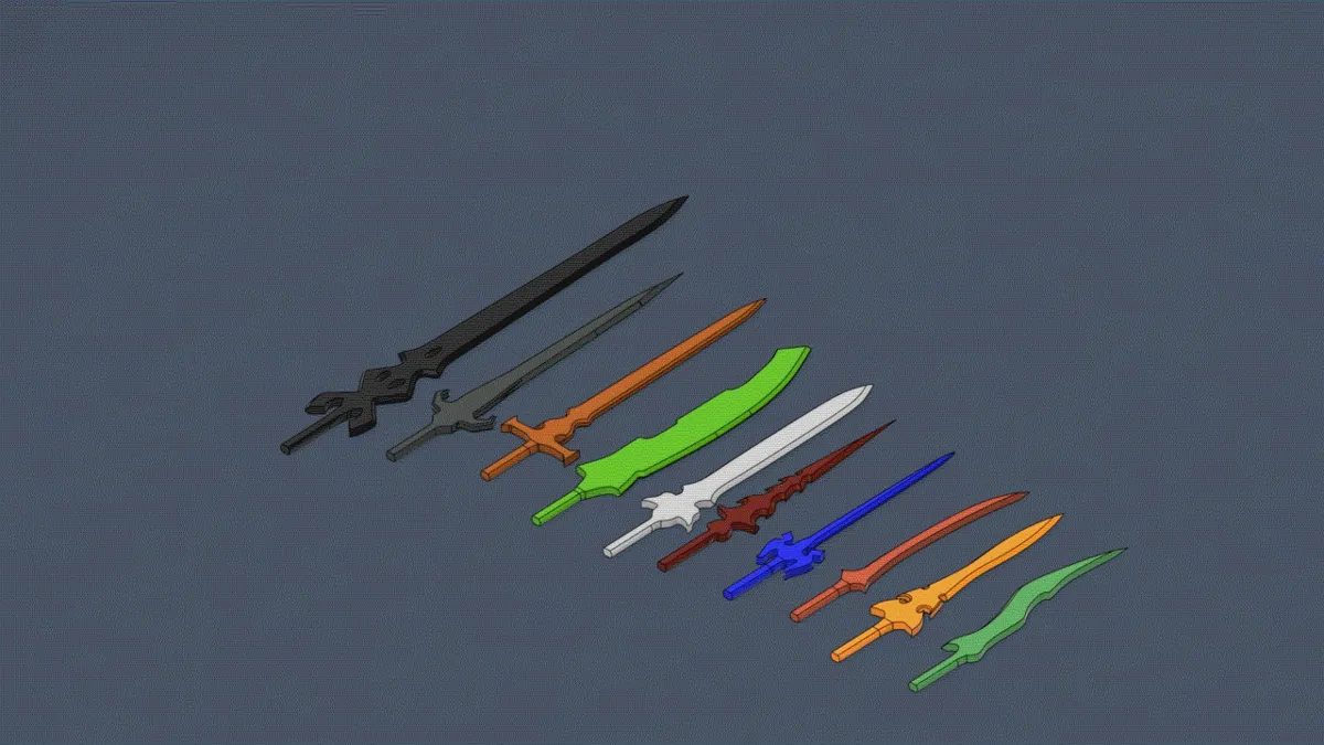 Dummy 13 swords (3rd 10) Remixed by jared MakerWorld: Download Free 3D ...