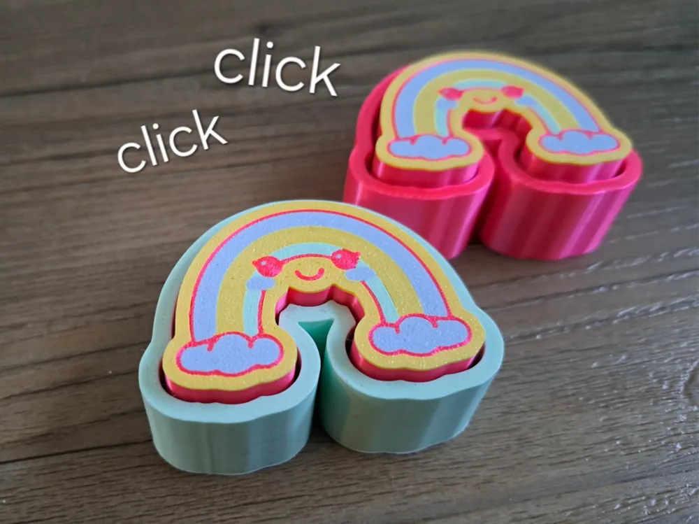 Cute Rainbow fidget clicker using keyboard switch by creachick3d ...