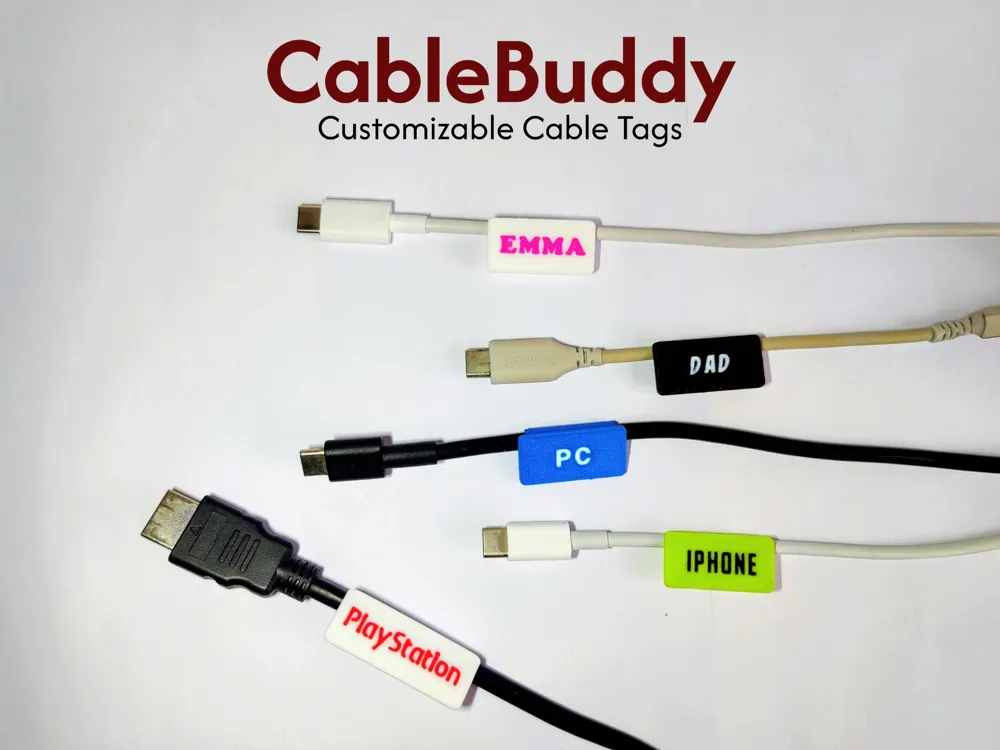 CableBuddy – Customizable Cable Tags by lalou3D MakerWorld: Download ...