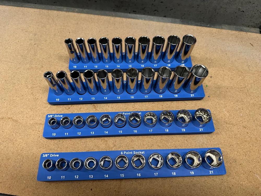 Gridfinity Socket Holder - Metric 3/8" Drive by WallyMike - MakerWorld