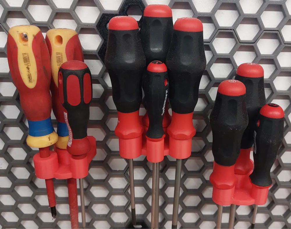HSW Screwdriver Holder - HoneyComb Storage Wall by oaki09 - MakerWorld