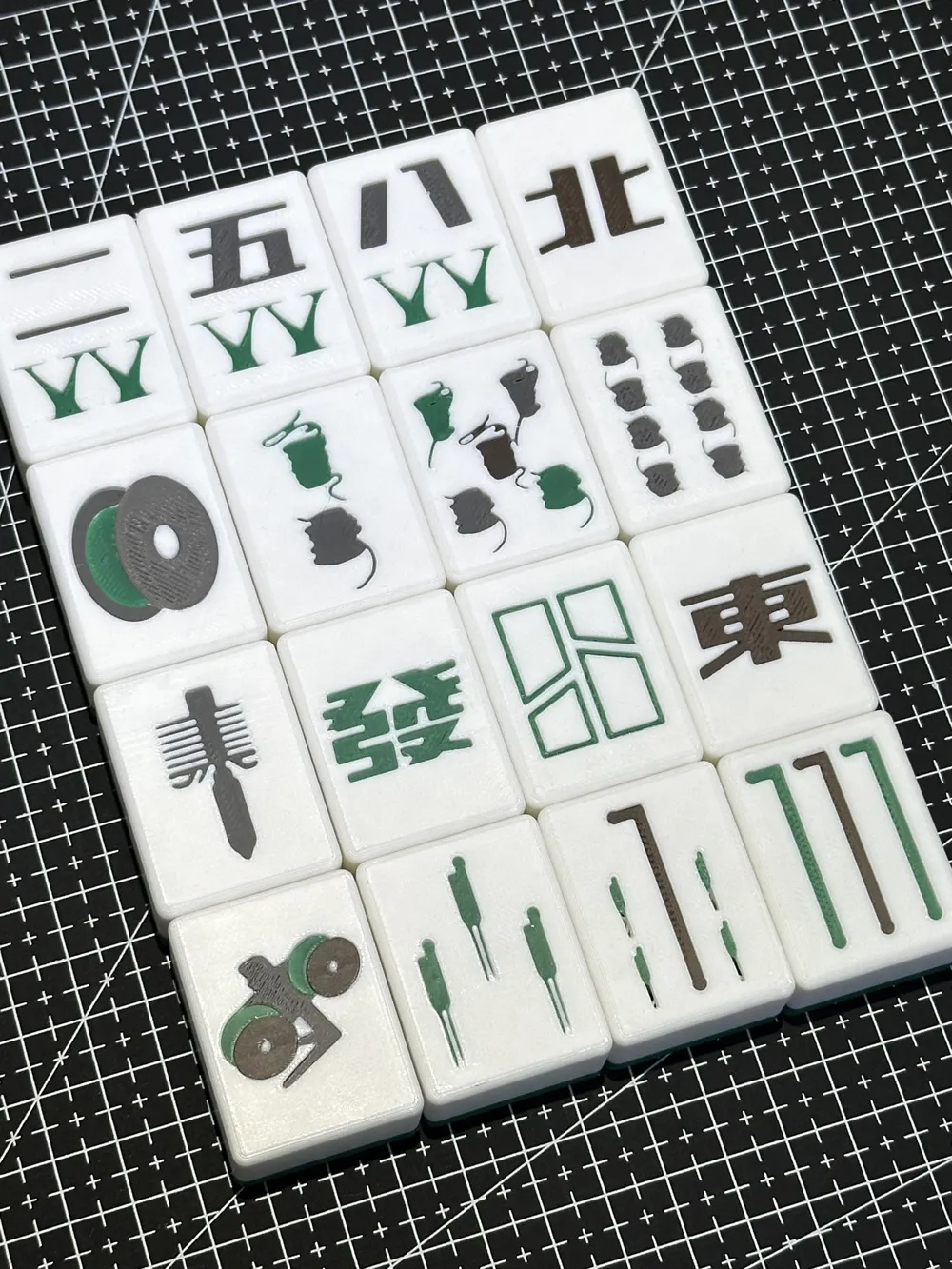 3D printed style Mahjong Bambu poop/wipe tower/tree support/filament ...
