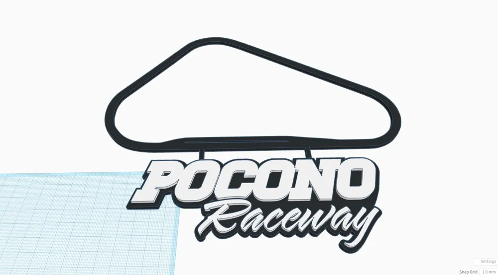 Pocono Raceway Tri-Oval Track Map with Nameplate by dakjones82 - MakerWorld