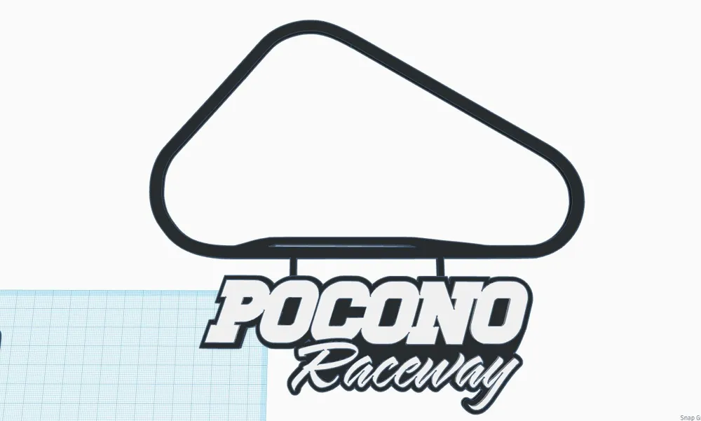 Pocono Raceway Tri-Oval Track Map with Nameplate by dakjones82 - MakerWorld