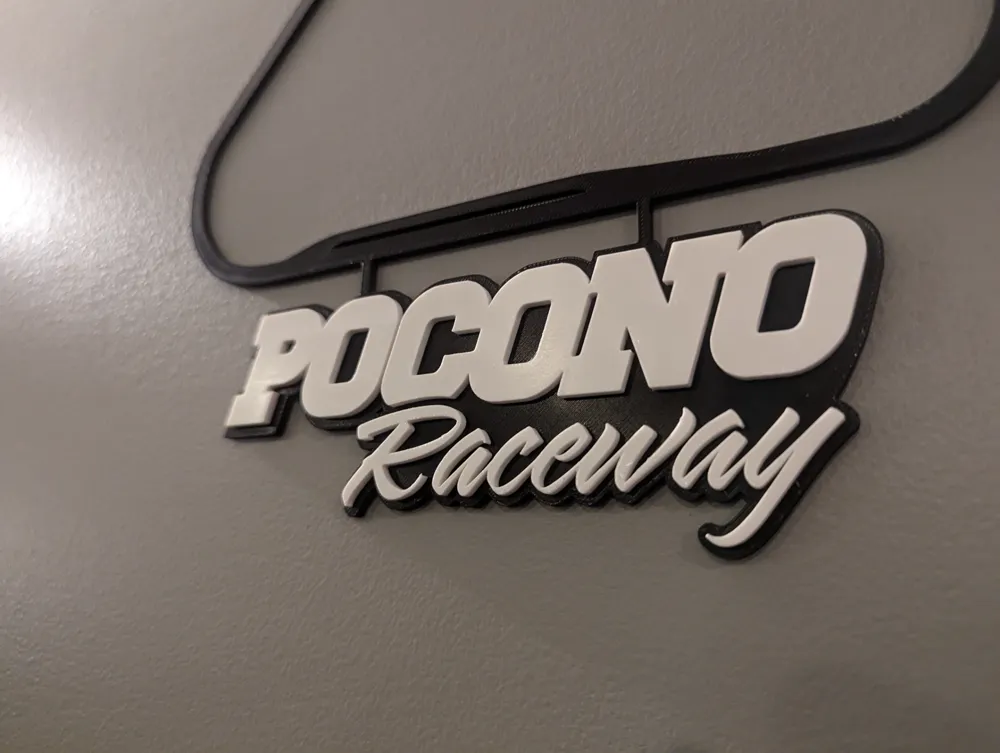 Pocono Raceway Tri-Oval Track Map with Nameplate by dakjones82 - MakerWorld