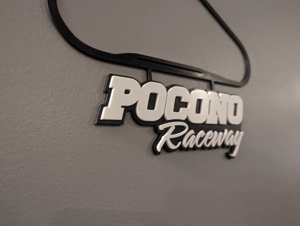 Pocono Raceway Tri-Oval Track Map with Nameplate by dakjones82 - MakerWorld