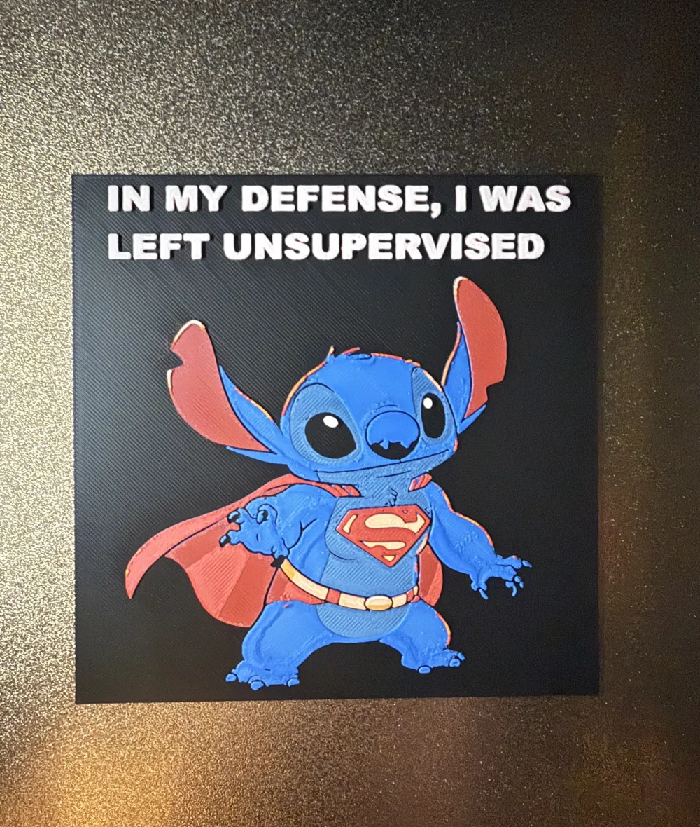 Stitch - Superman Painting Hueforge by Viola's HueForge MakerWorld ...