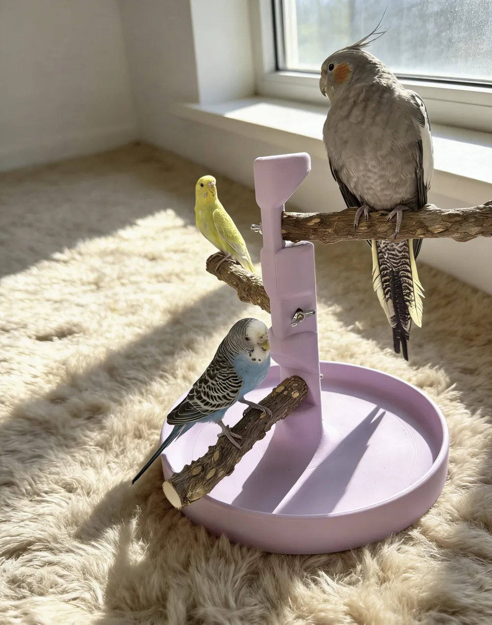 Parrot Desktop Stand/Perch (Three Birds in One Frame) - Free 3D Print ...