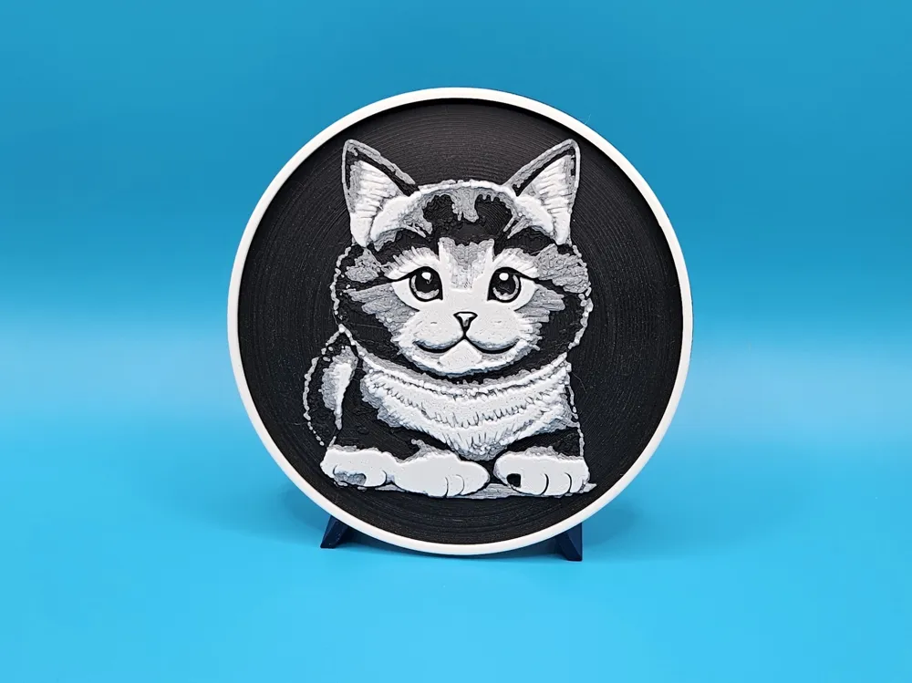 Cute Stylised Cat Coaster Set by nidO - MakerWorld