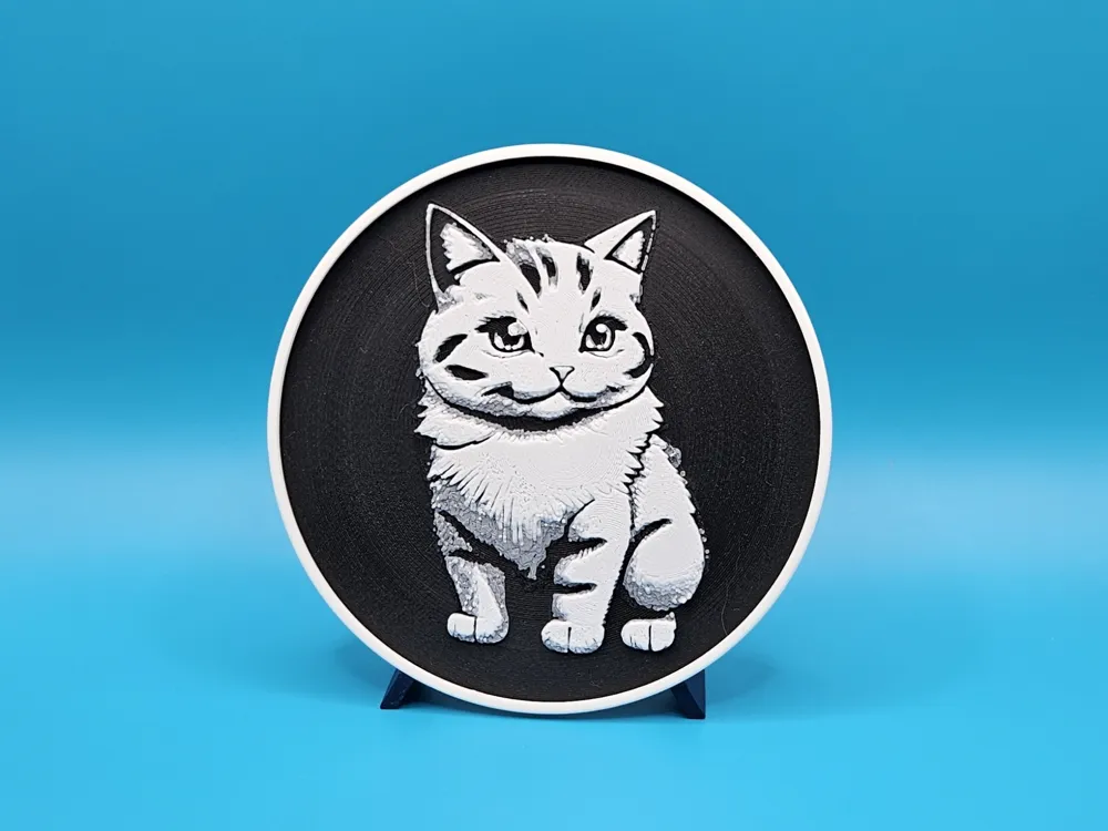 Cute Stylised Cat Coaster Set by nidO - MakerWorld