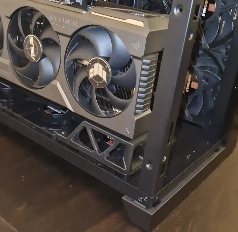 Graphiccard support for vertical GPU with Fan - Free 3D Print Model ...