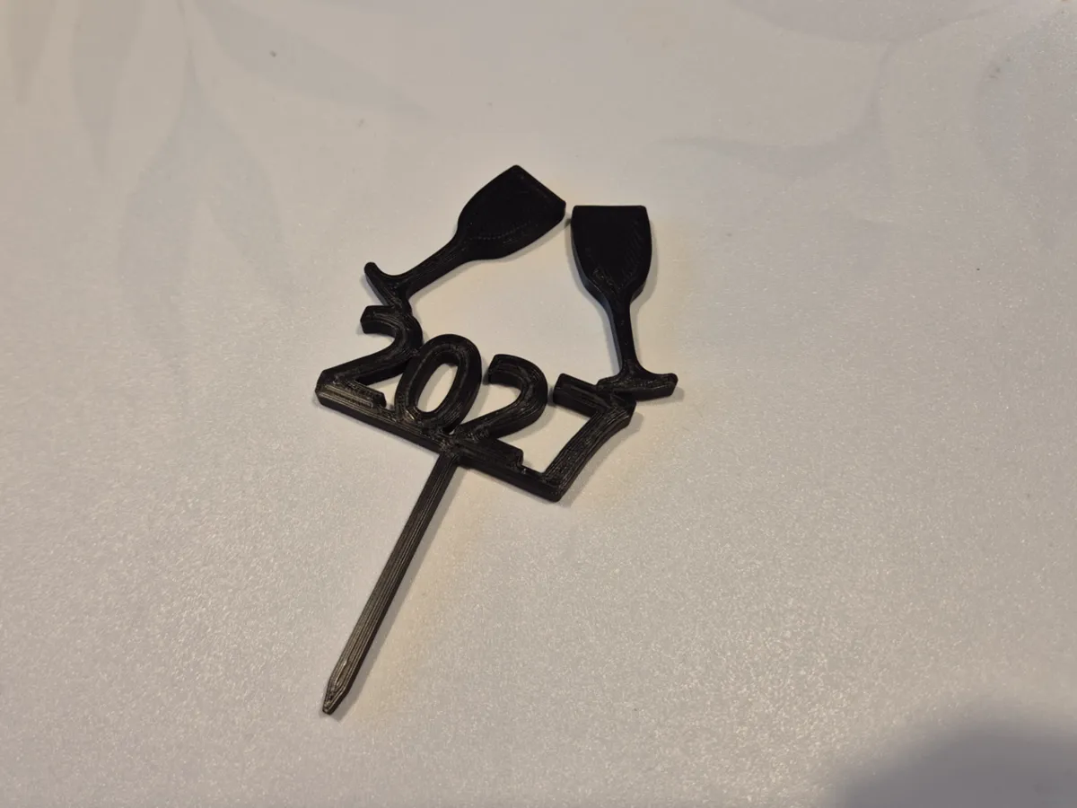 Festive New Year’s Eve 2027 toothpicks/cake topper - Free 3D Print ...