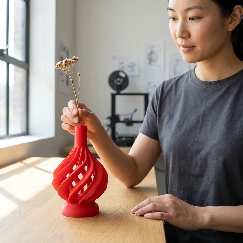 The "Vortex Bloom" Vase (For a Single Stem) - Free 3D Print Model ...
