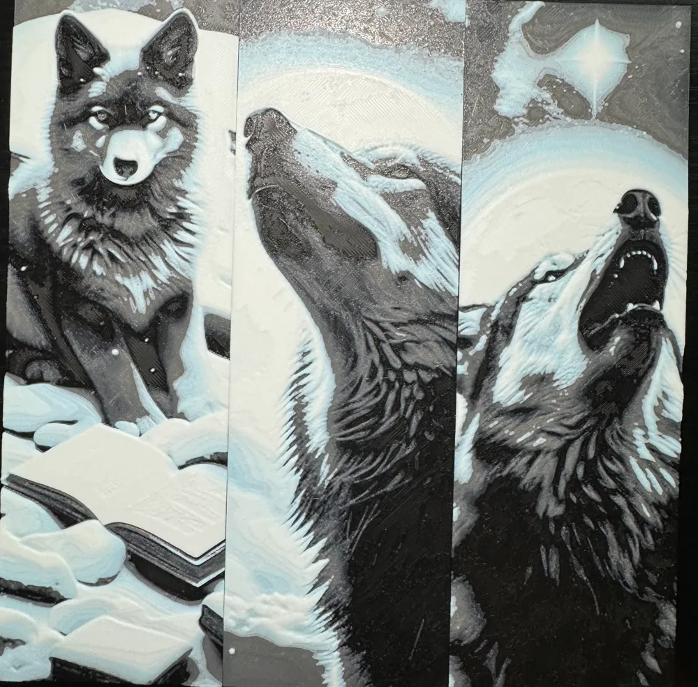 Wolf hueforge bookmark set by Taikounou - MakerWorld