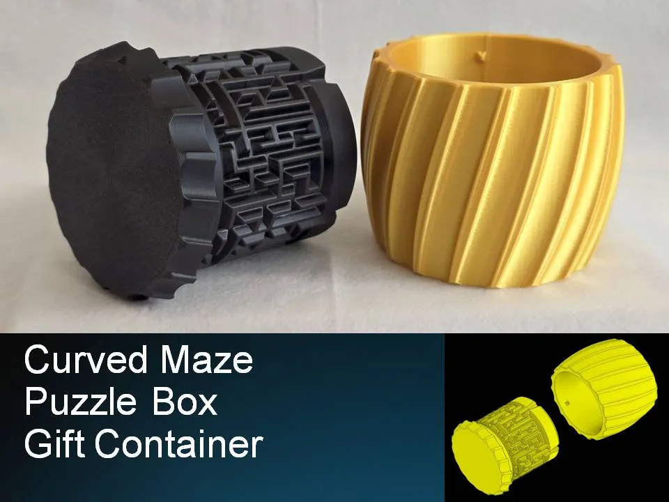 Curved Maze Puzzle Box - Gift Container by DocLex - MakerWorld