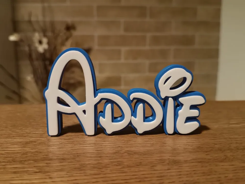 Addie Name Disney Font - Free 3D Print Model - MakerWorld
