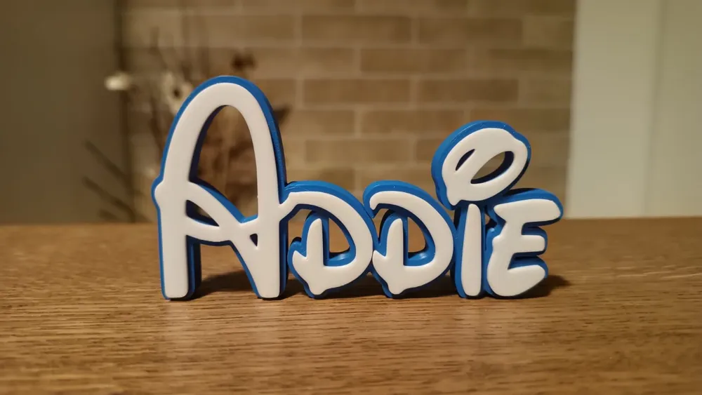 Addie Name Disney Font - Free 3D Print Model - MakerWorld