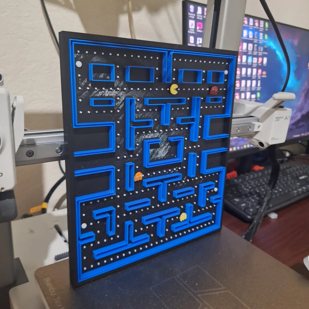 Cuadro Retro de Pac-Man - Modelo de impresión 3D gratuito - MakerWorld