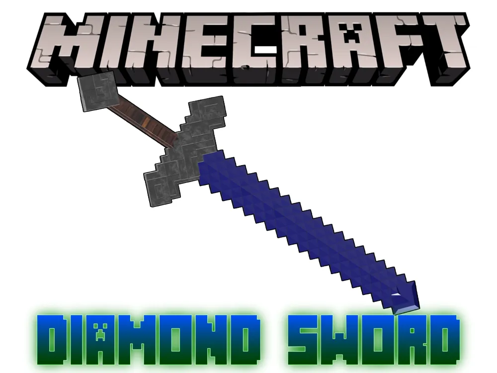 Minecraft Movie Diamond Sword by TheBluCosmonaut MakerWorld: Download ...
