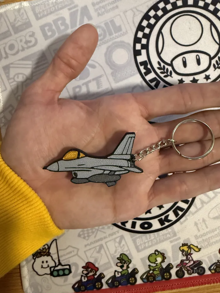 F-16 fighter jet keychain - Free 3D Print Model - MakerWorld