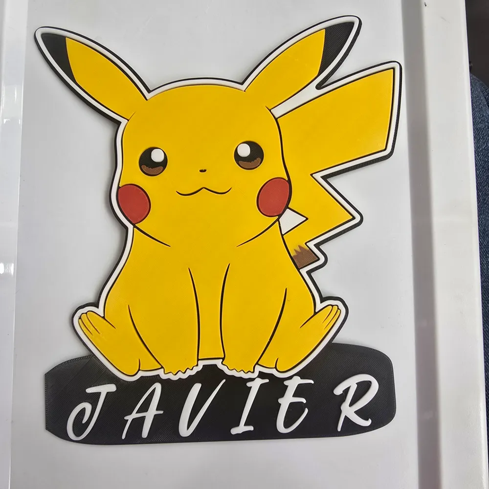 Customize Pikachu name plate by monchis - MakerWorld