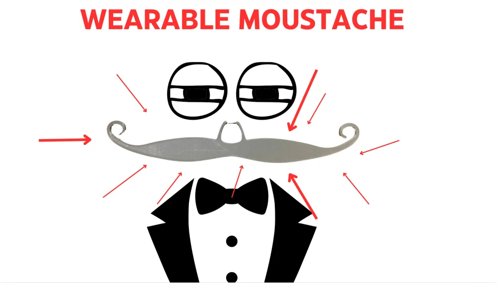 Wearable Evil Moustache by crapulous - MakerWorld